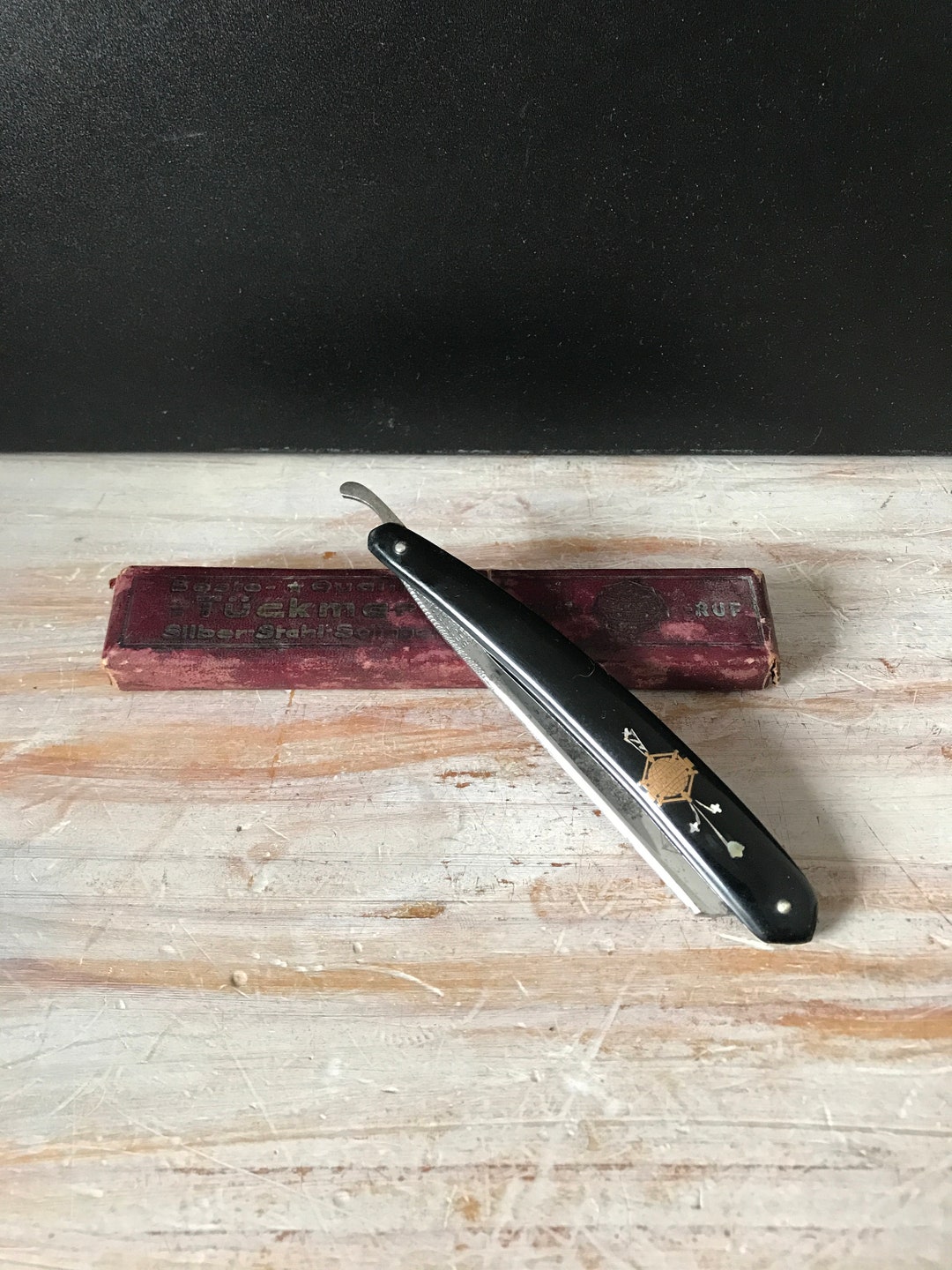 Vintage Antique Barber Knife, Straight Razor Tückmar Silberstahl ...