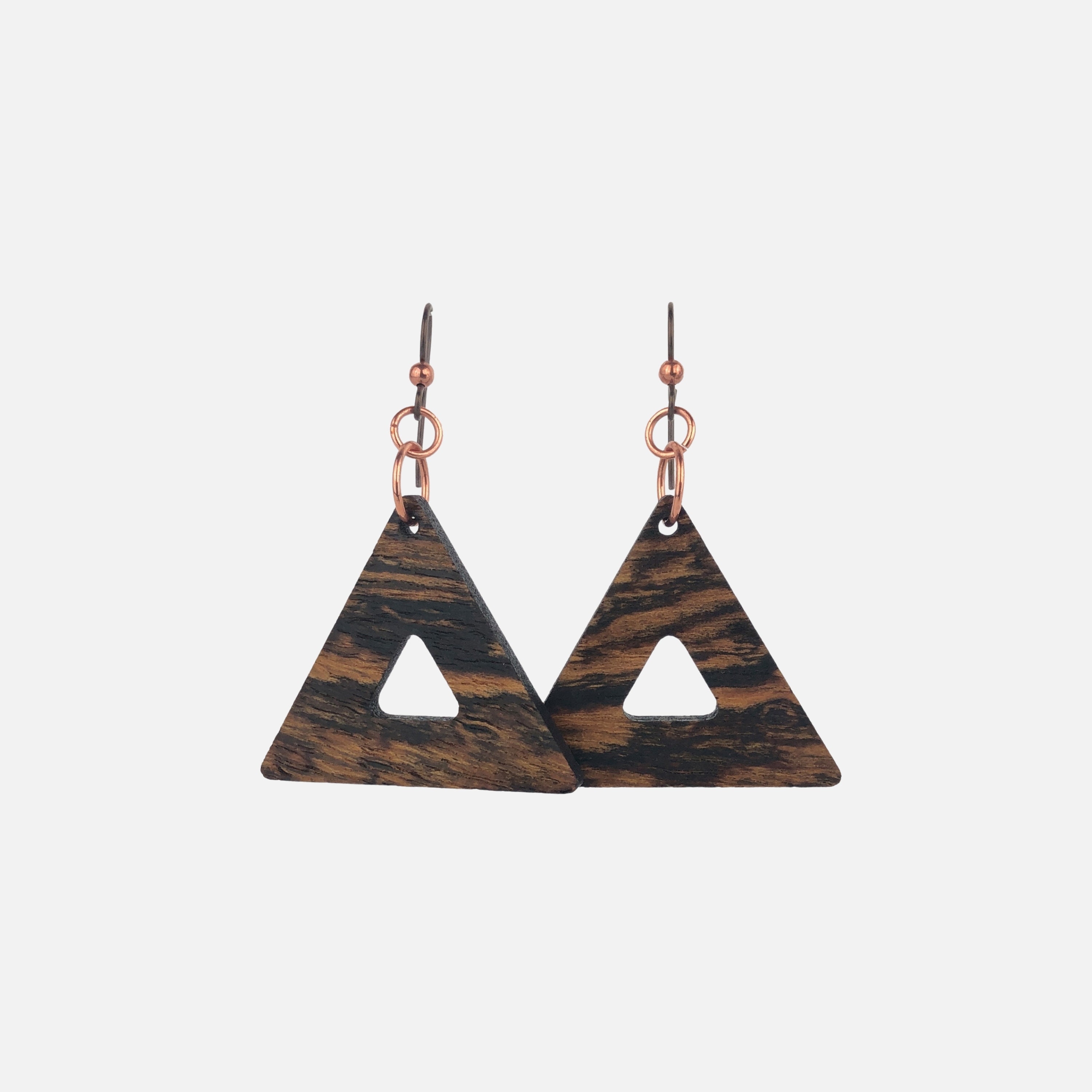 Open Triangles Rounded Corners Wood Earrings 15 - Etsy