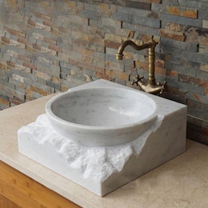 Sink Marble Natural Stone White Design Shapeless Sink Washbasin ...