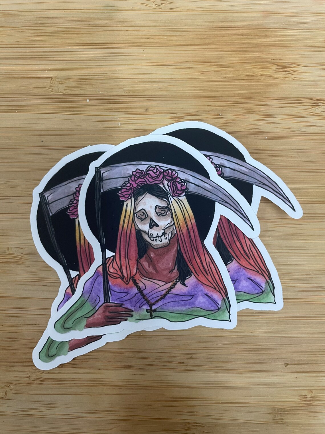 Santa Muerte Deity Sticker - Etsy