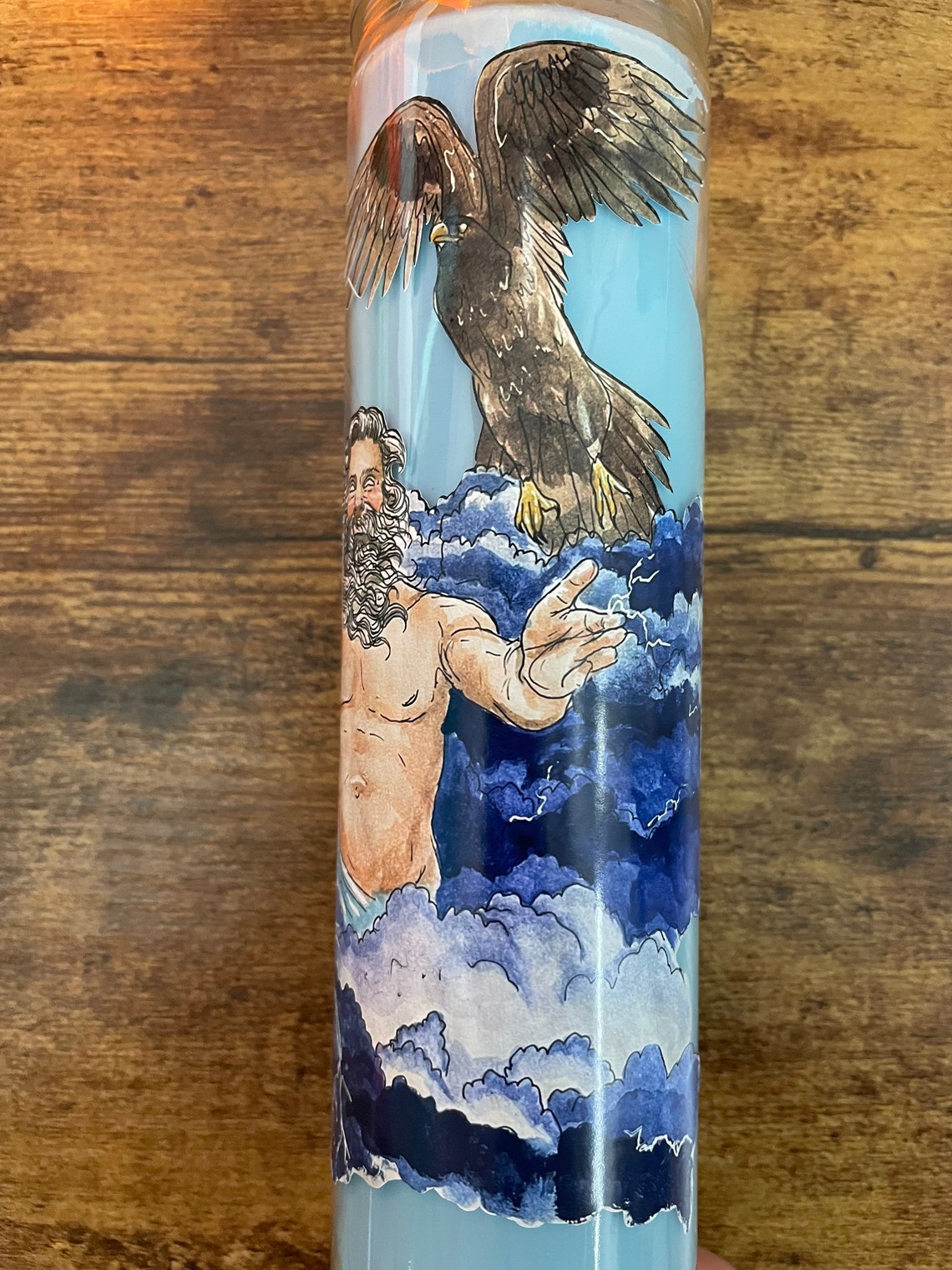 Zeus remastered Light Blue Deity Candle - Etsy