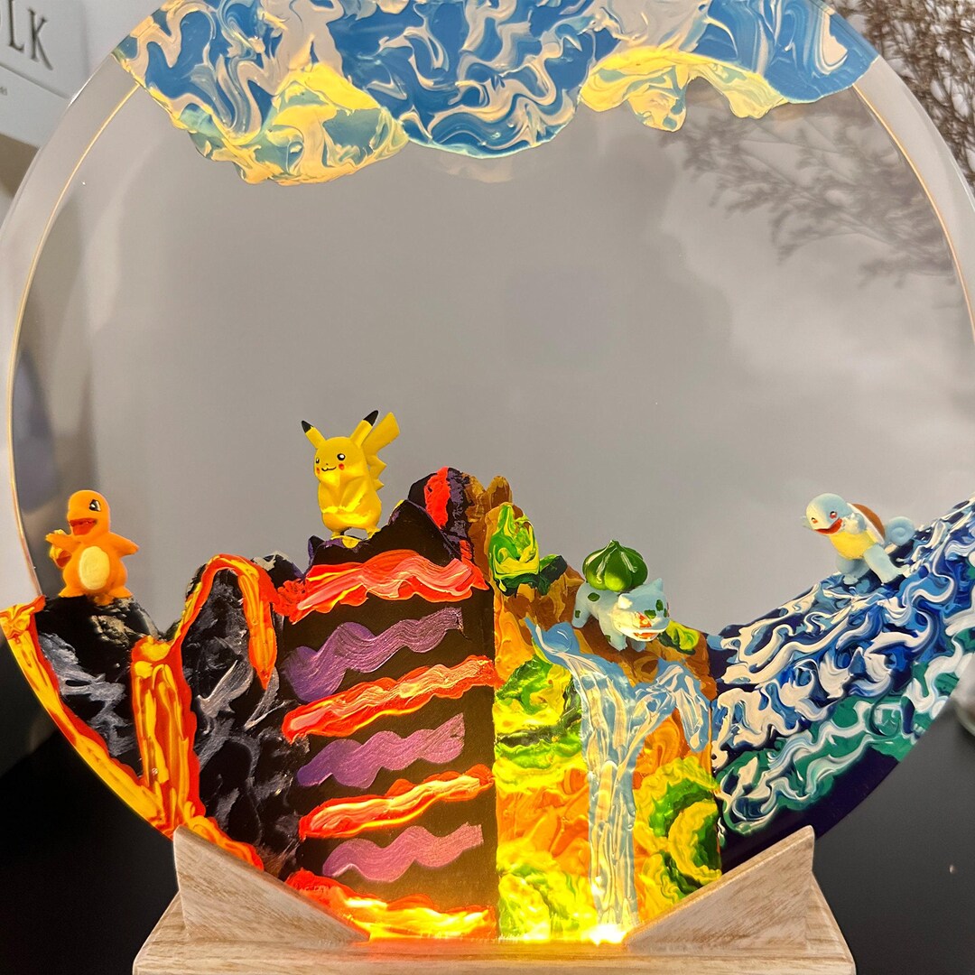 Pok.emon Epoxy Lamp, Pokemo.n Gift, Pokem.on Decor, Pokem.on Resin Lamp ...