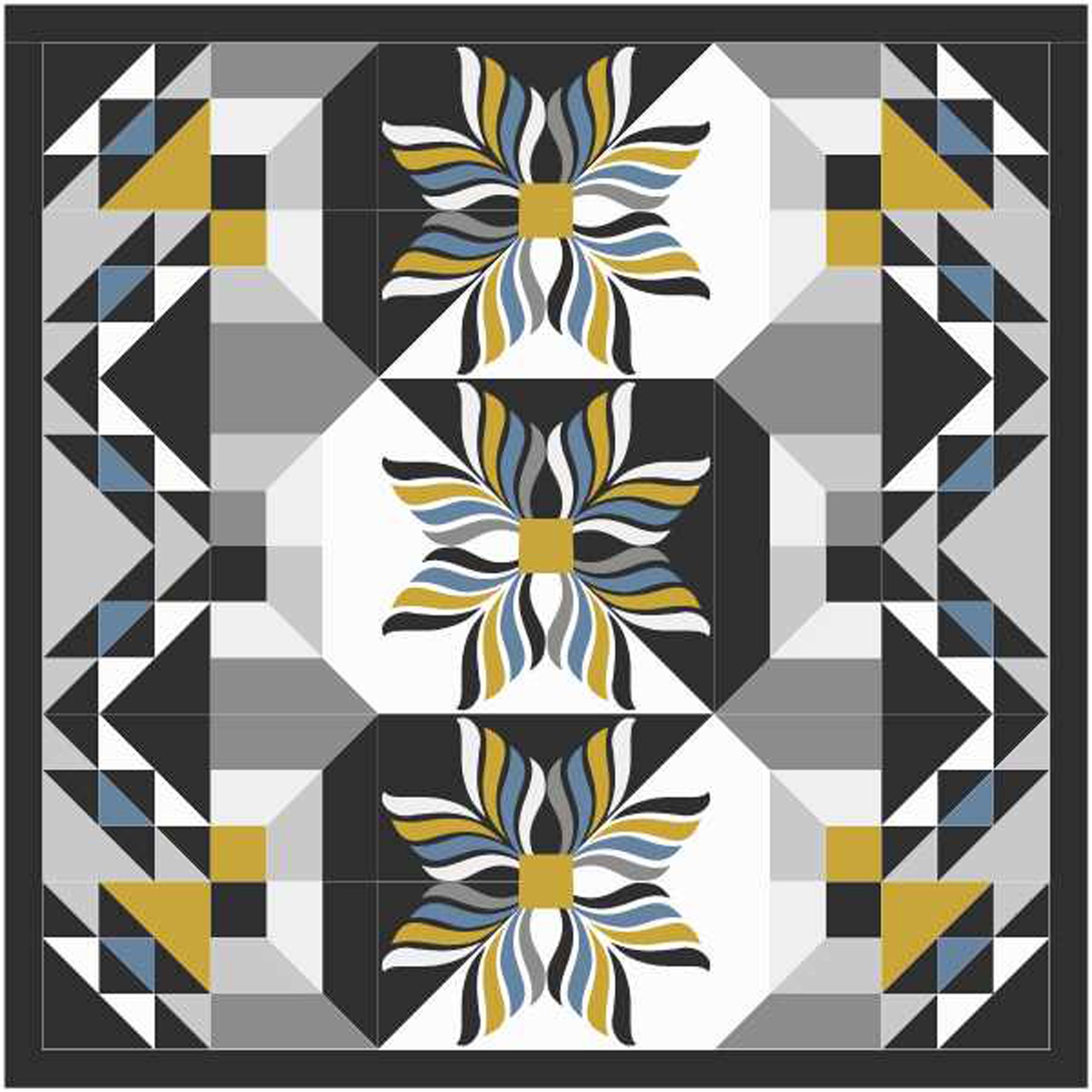 Mermaid Tail Modern Geometric Quilt Pattern 64" X 64" - Etsy