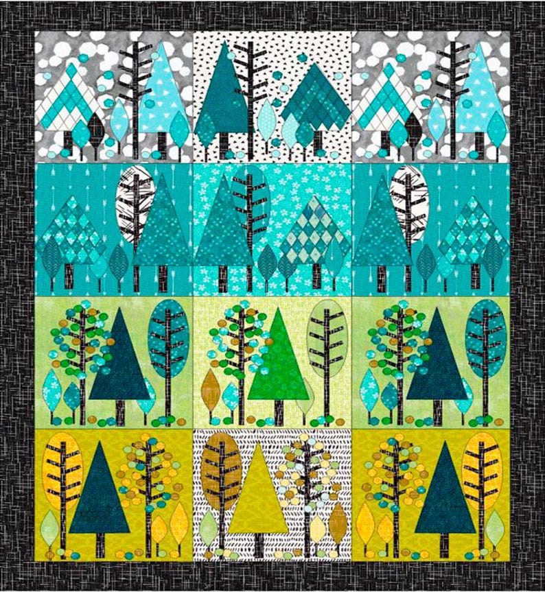 4 Seasons Art Quilt Pattern, Applique, 2 Sizes Included - Etsy