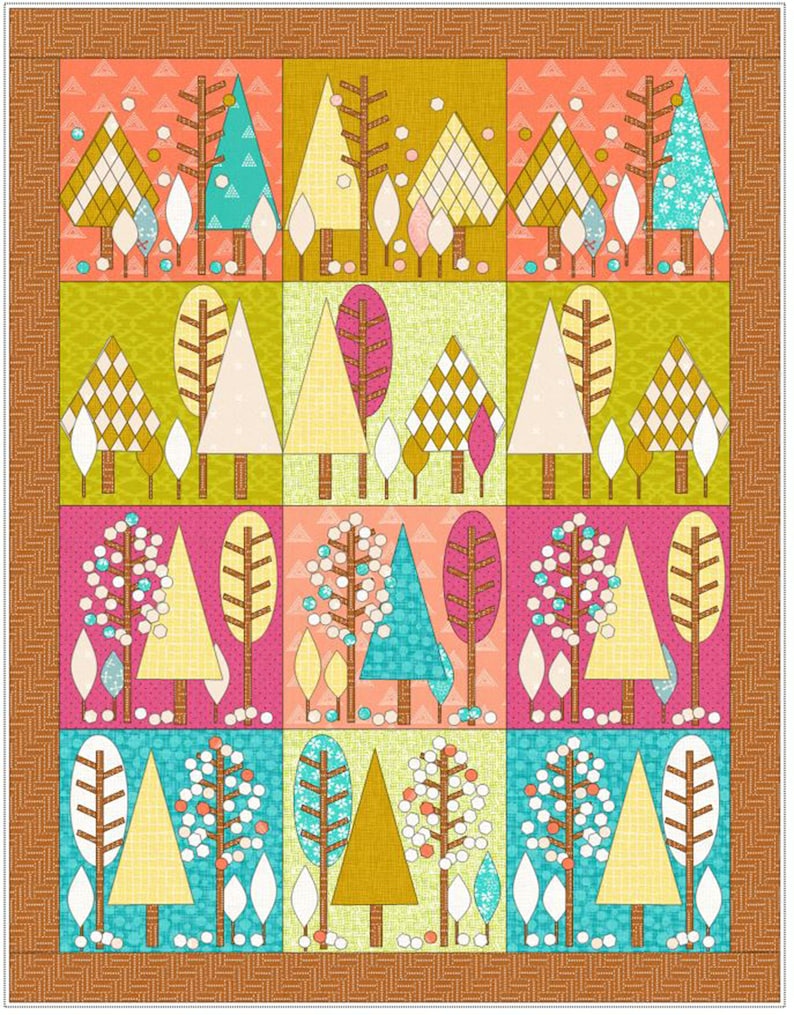 4 Seasons Art Quilt Pattern, Applique, 2 Sizes Included - Etsy