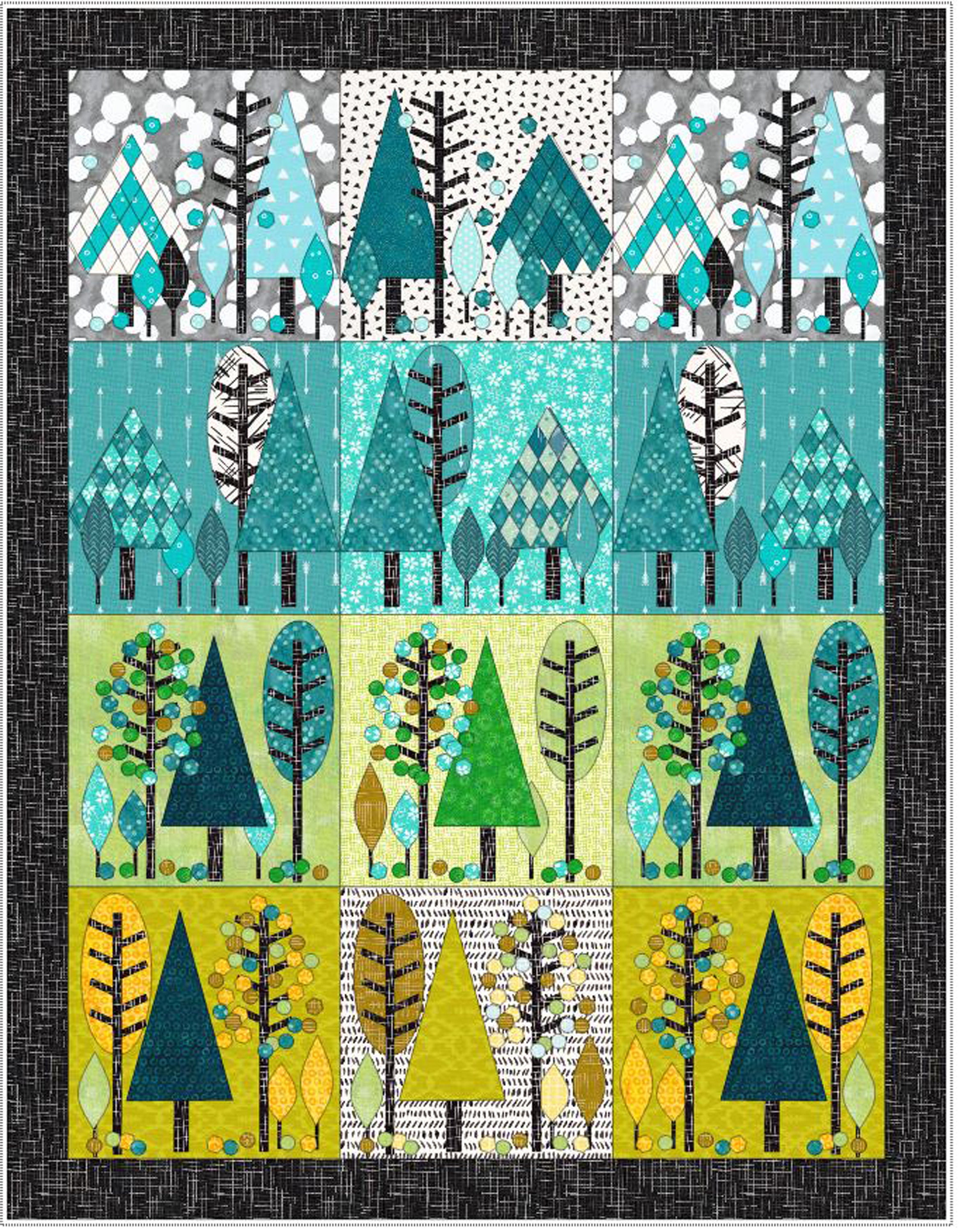 4 Seasons Art Quilt Pattern, Applique, 2 Sizes Included - Etsy