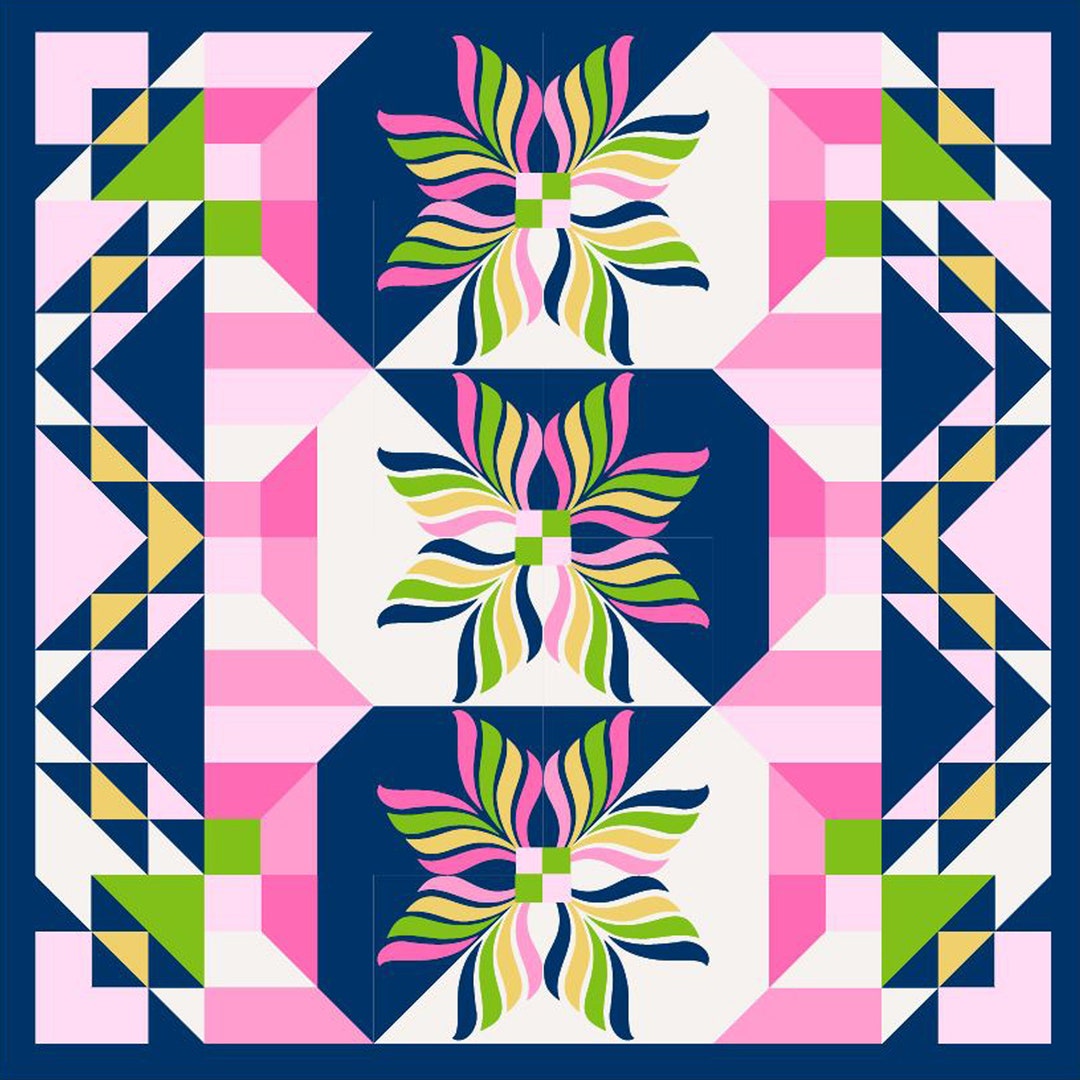 Mermaid Tail Modern Geometric Quilt Pattern 64" X 64" - Etsy