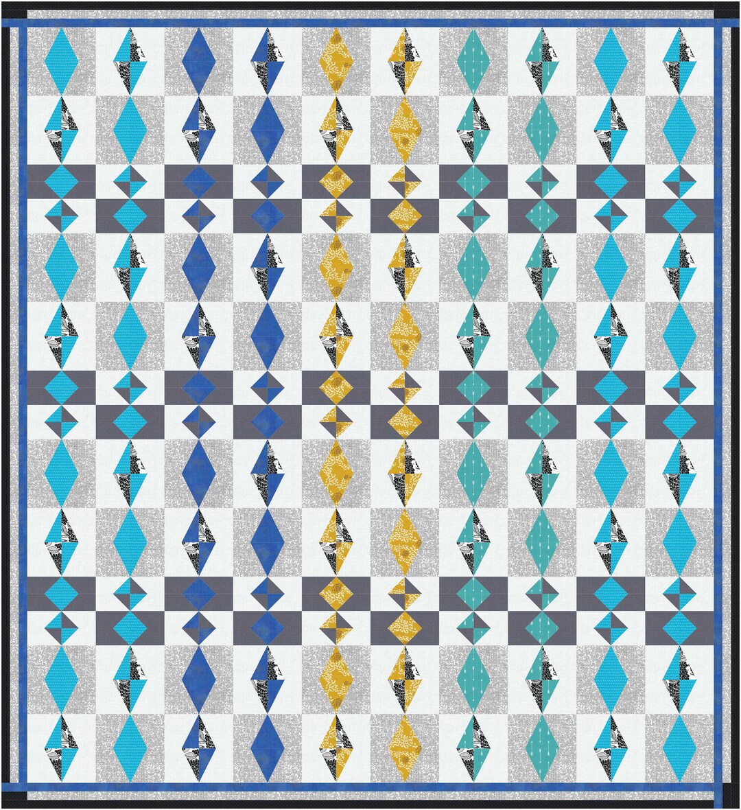 Diamonds Geometric Modern Quilt Pattern 86" X 94" - Etsy