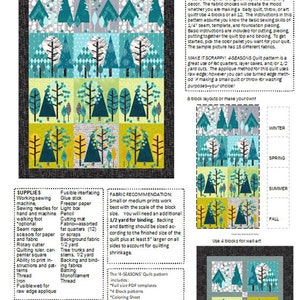 4 Seasons Art Quilt Pattern, Applique, 2 Sizes Included - Etsy