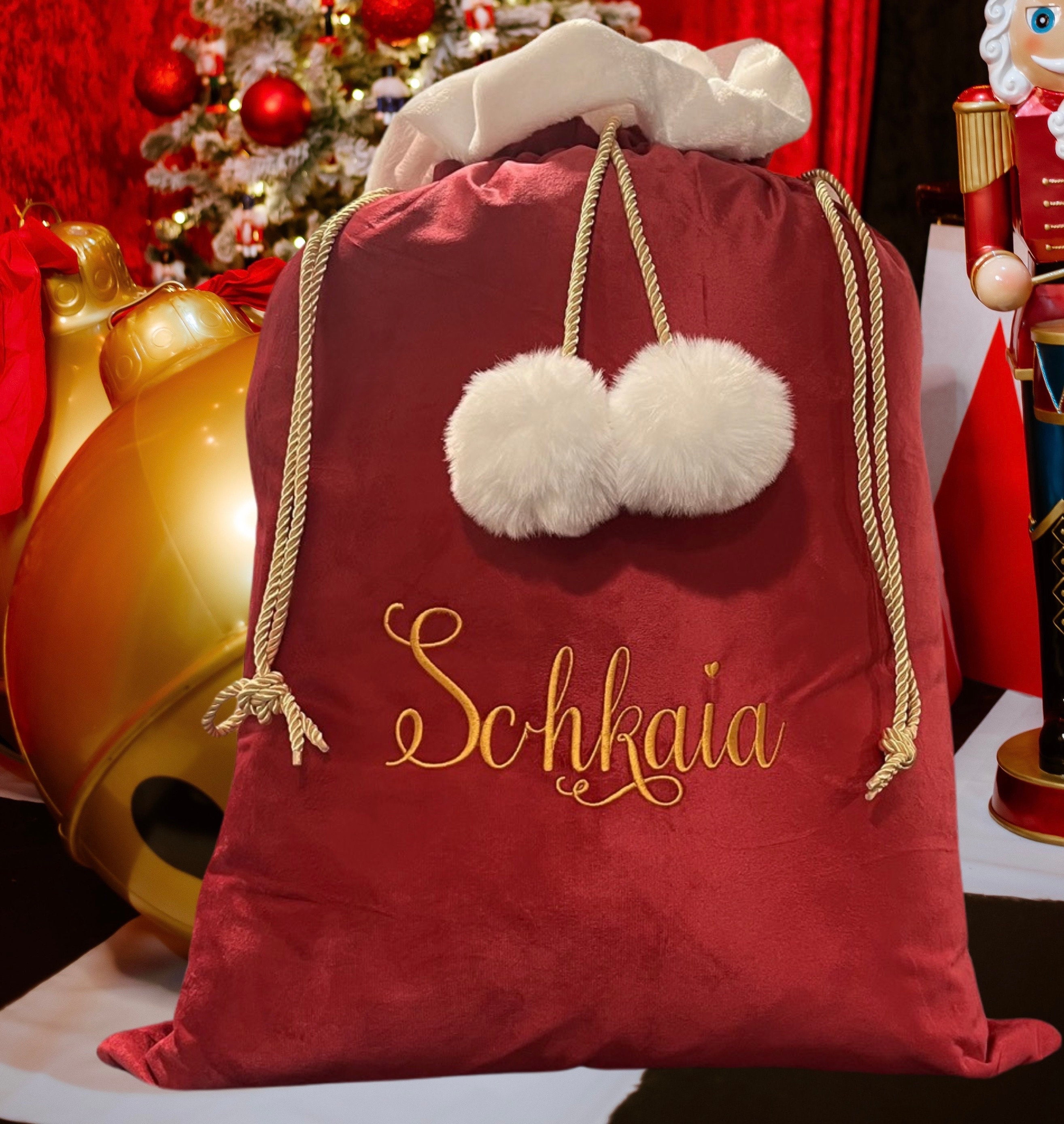 Deluxe Velvet Santa Sack With Custom Embroidery - Etsy