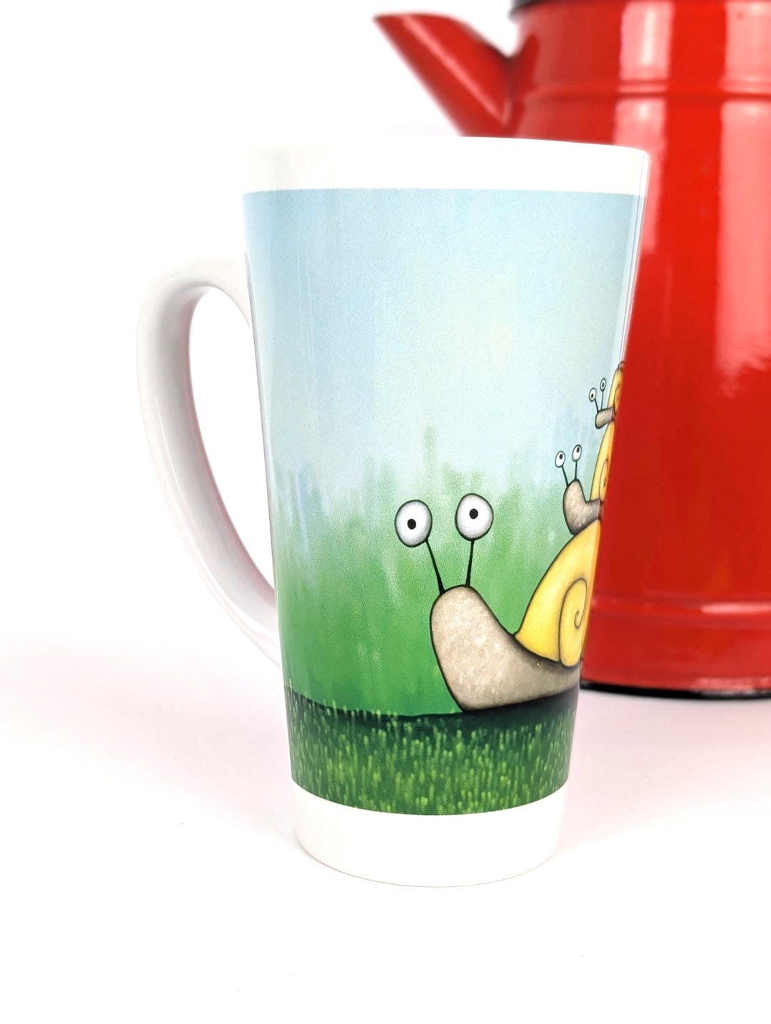 Snail Mum / Big Latte Mug / 17 Oz Ceramic Coffee Mug With Cute Snail ...