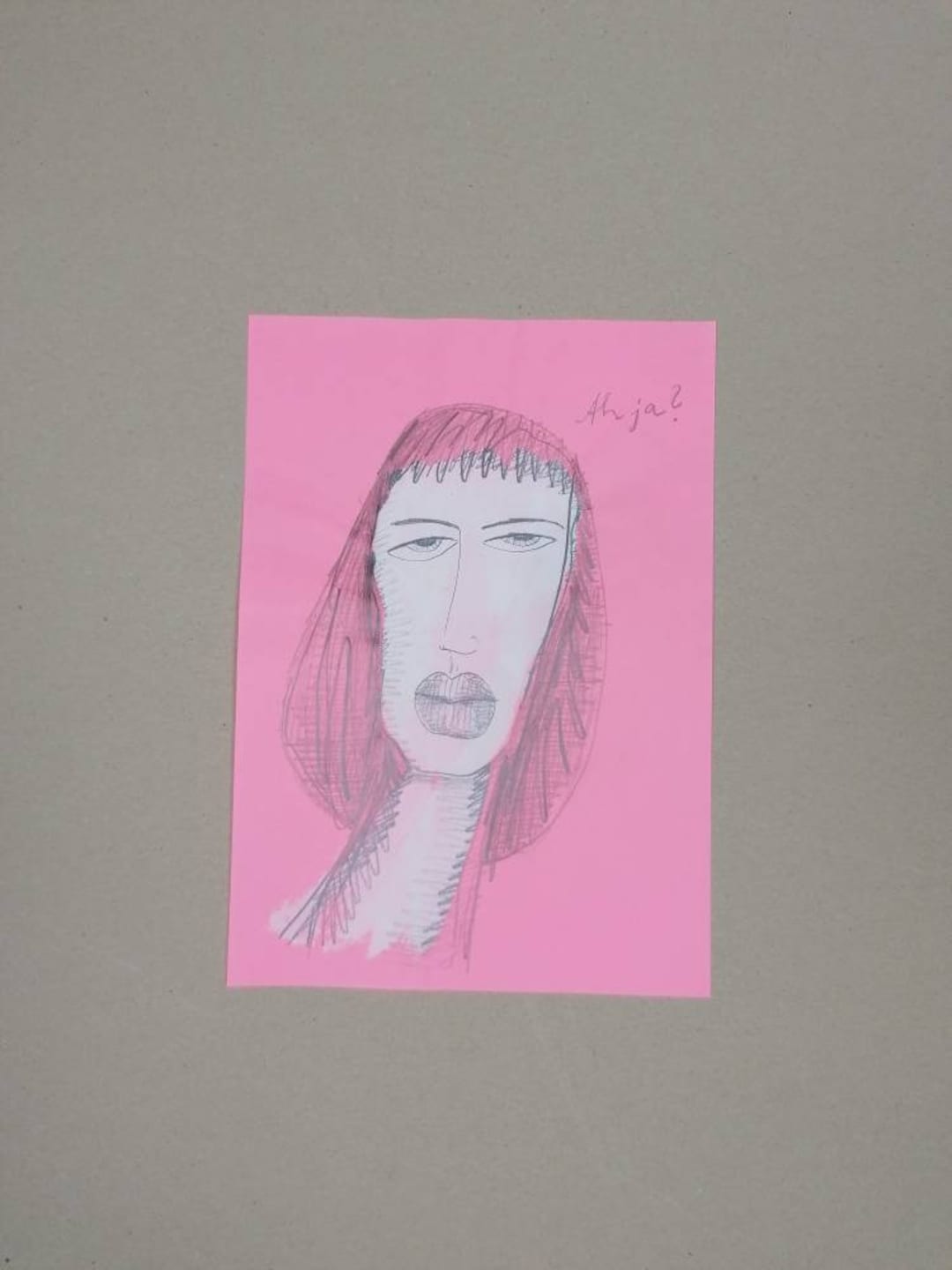 Buy Handmade Picture / Female Portrait Pink & White / Original Painting ...
