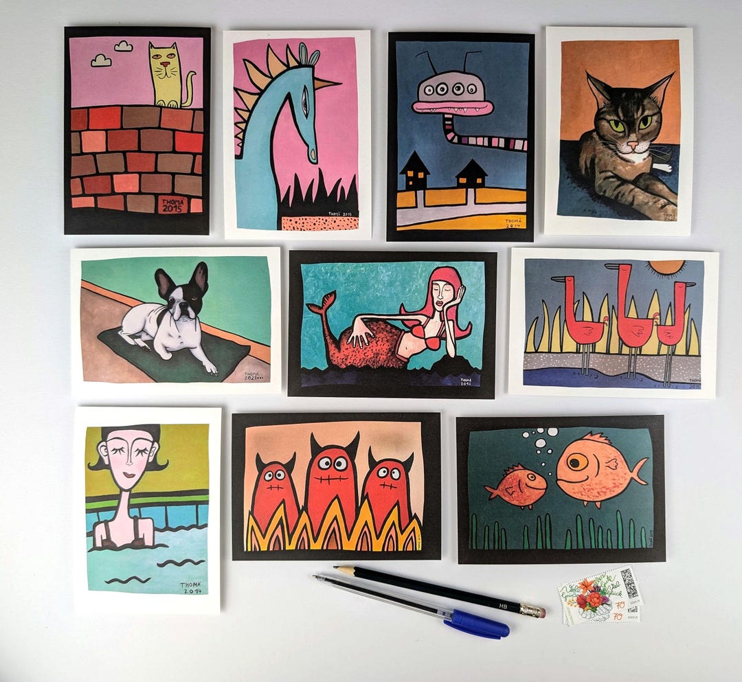 10 Postcards Set / Various Motives 10 Postcards / Bundle 10 Postcards ...