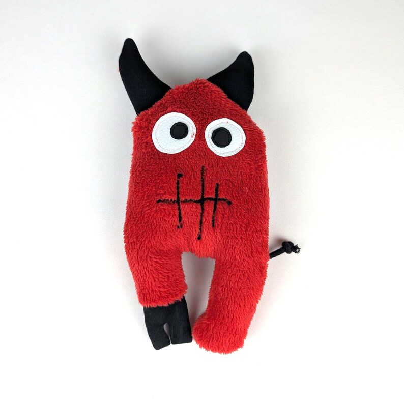 Devil Plush / Cute Handmade Devil / Funny, Textile Devil Puppet for ...