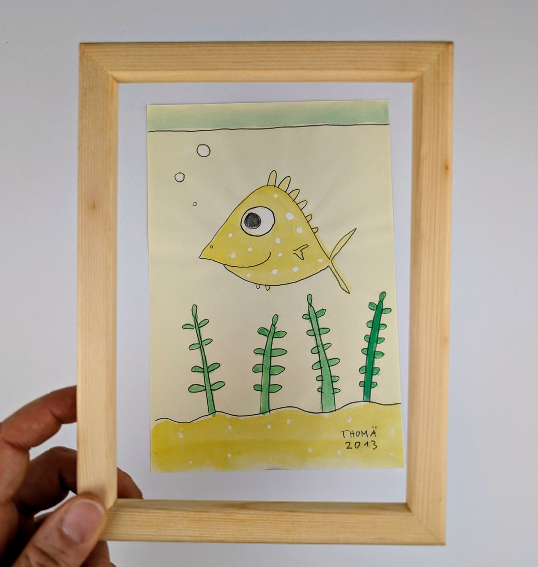 Handmade Picture / Funny Fish / Painting With Tempera Colours on ...