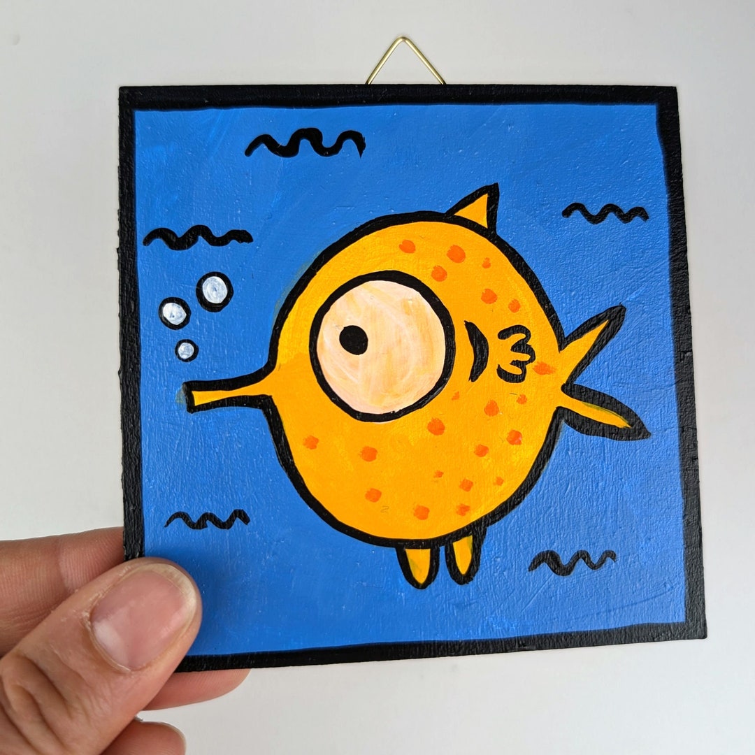 Funny Fish / Handpainted Picture / Children Suitable Wall Art ...