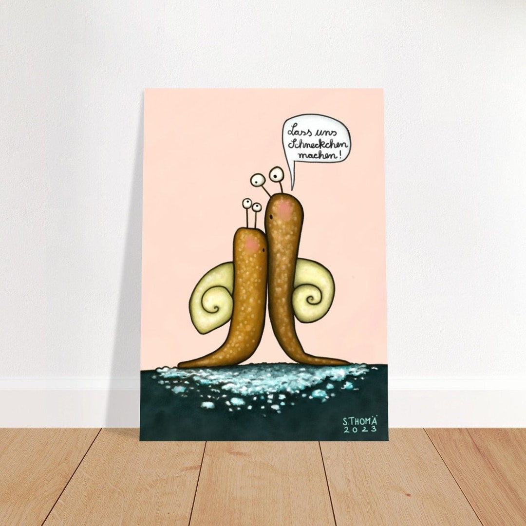 Let Us Make Little Snails / German Poster With Snails / Funny Snail Art ...