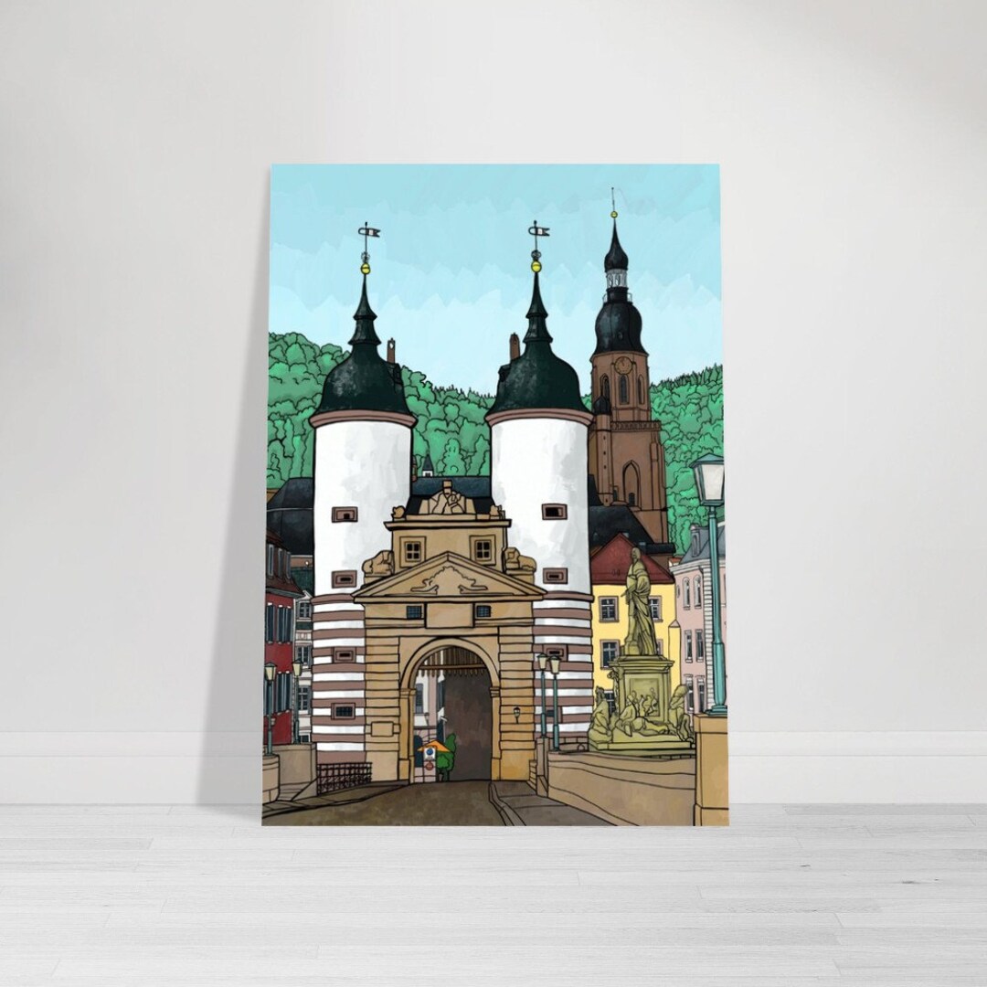 Heidelberg City Gate / Classic Poster on Semi-matte 170 G Paper ...