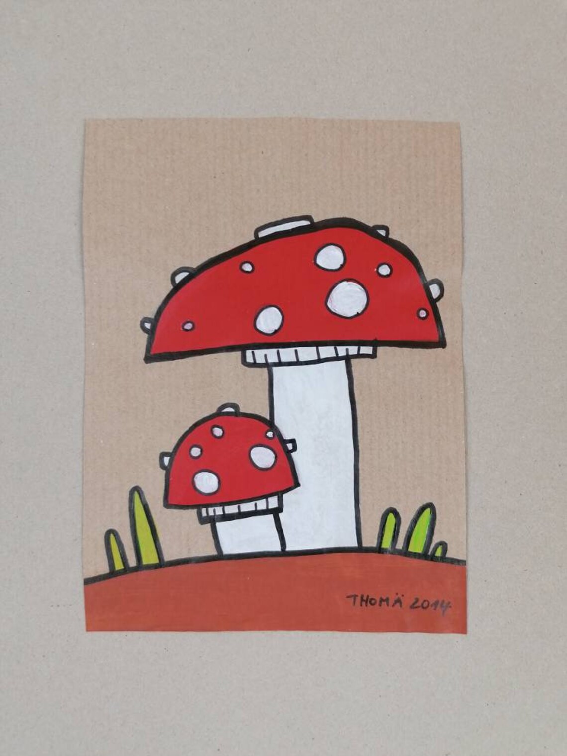 Handmade Picture / Toadstools / Original Painting With Acrylic | Etsy