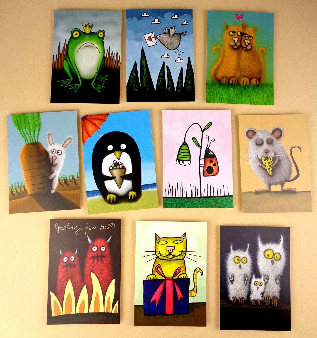 10 Postcards / Various Motives / Set / 10 Pieces / A6, /landscape ...
