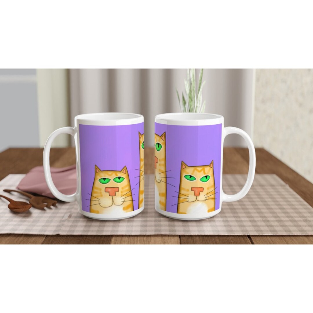 3 Orange Cats / Coffee Mug / Big Mug / 425 Ml / 15 Oz / Coffee Mug With ...