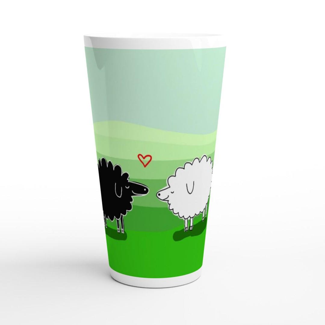 Enarmoured Sheep / Big Latte Mug / 17 Oz Ceramic Coffee Mug With Cute ...