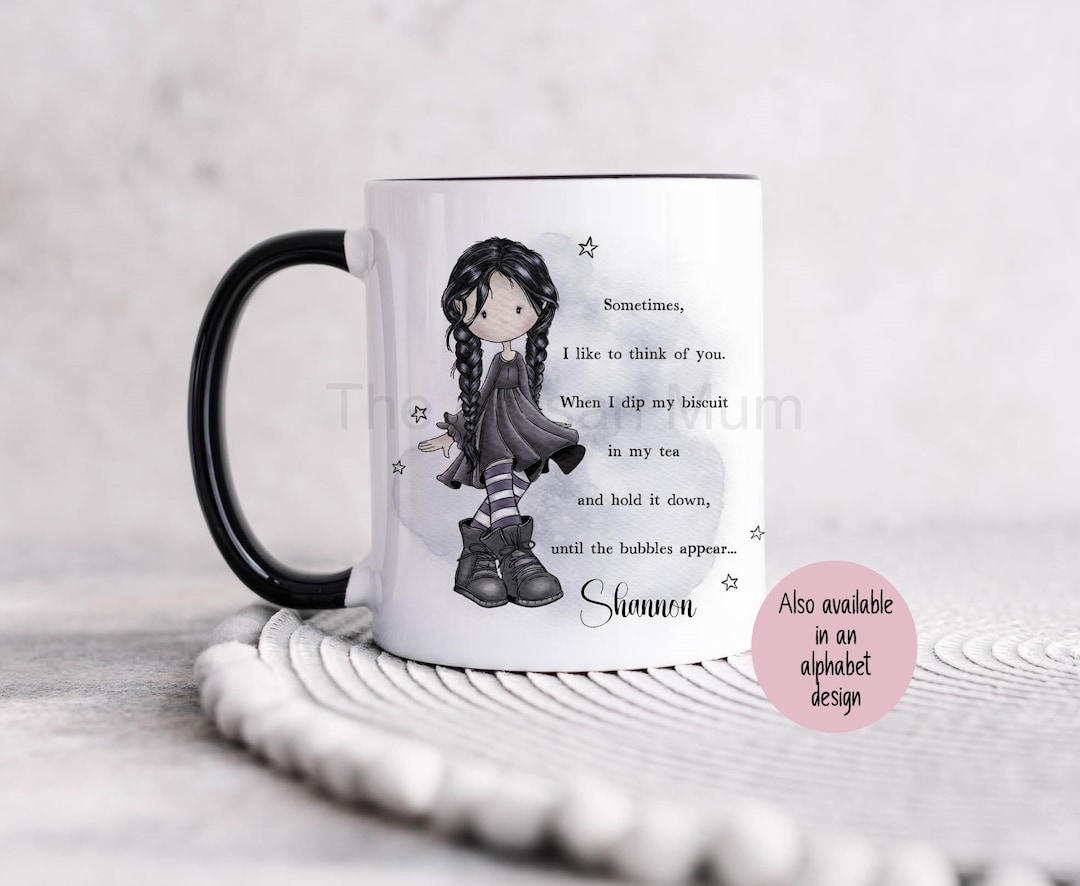 Personalised Goth Girl Mug for Her, Emo Birthday Present, Teenage Girl ...