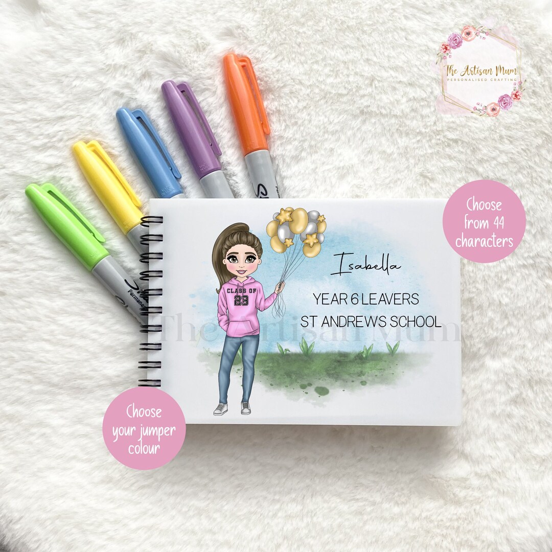 Personalised Primary School Leavers Autograph Book, Year 6 Keepsake ...