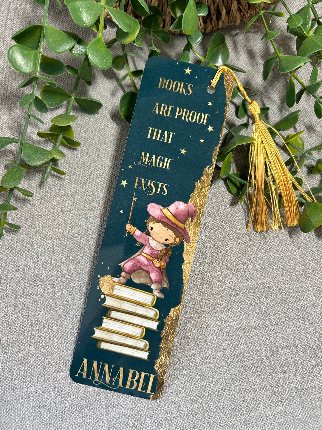 Luxury Personalised Large Metal Wizard Magic Bookmark for Children ...