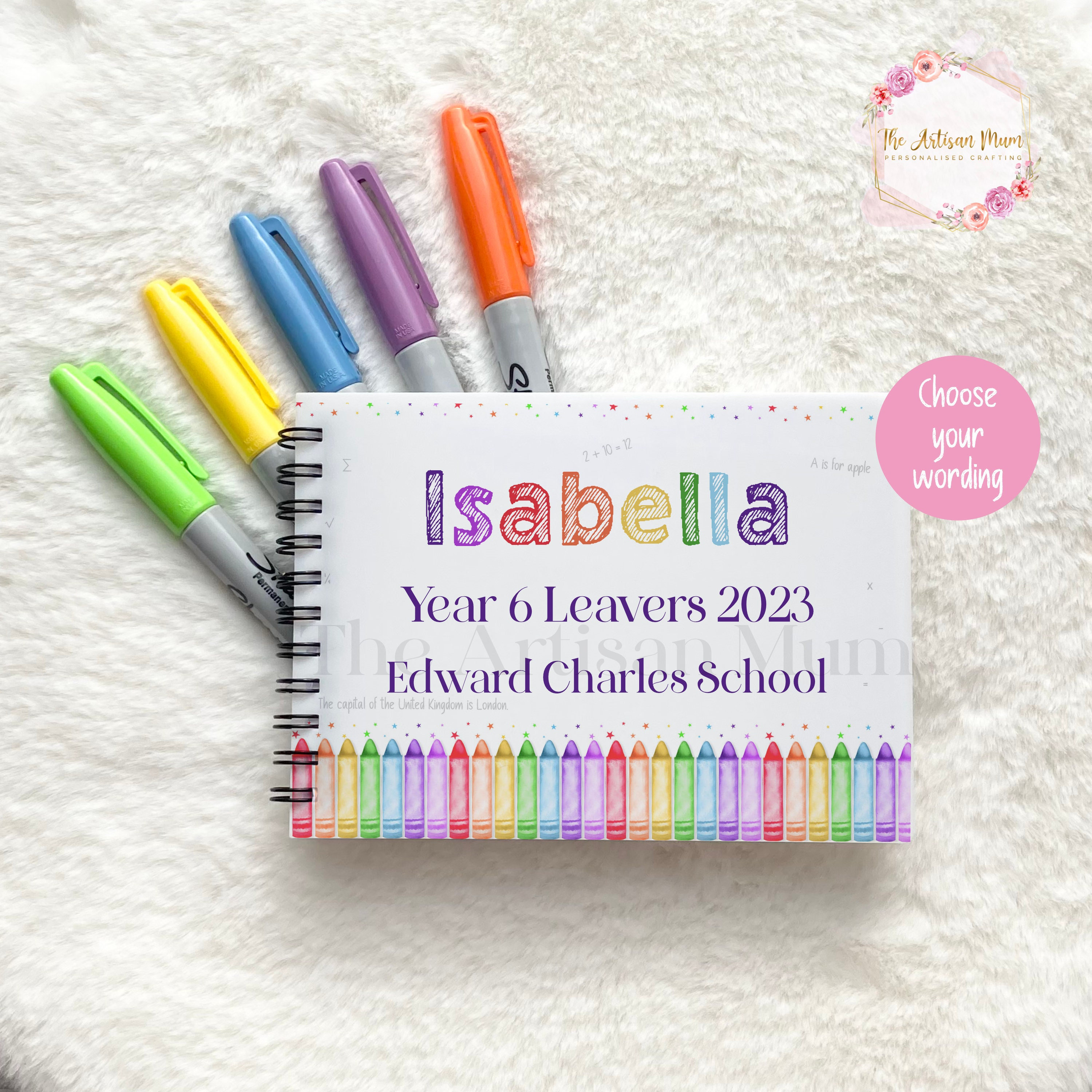 Personalised Primary School Leavers Autograph Book, Year 6 Keepsake ...
