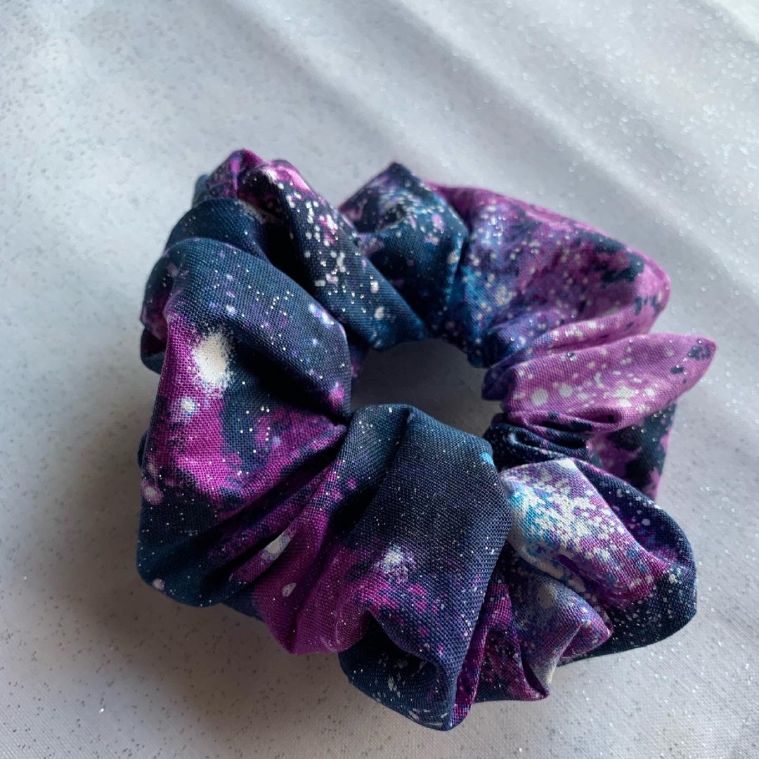 Galaxy Scrunchie With Glitter and No Tie - Etsy