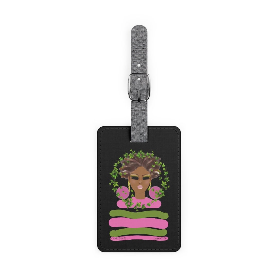 Pink and Green Diva Luggage Tag Hand-drawn by Jason Wood for - Etsy