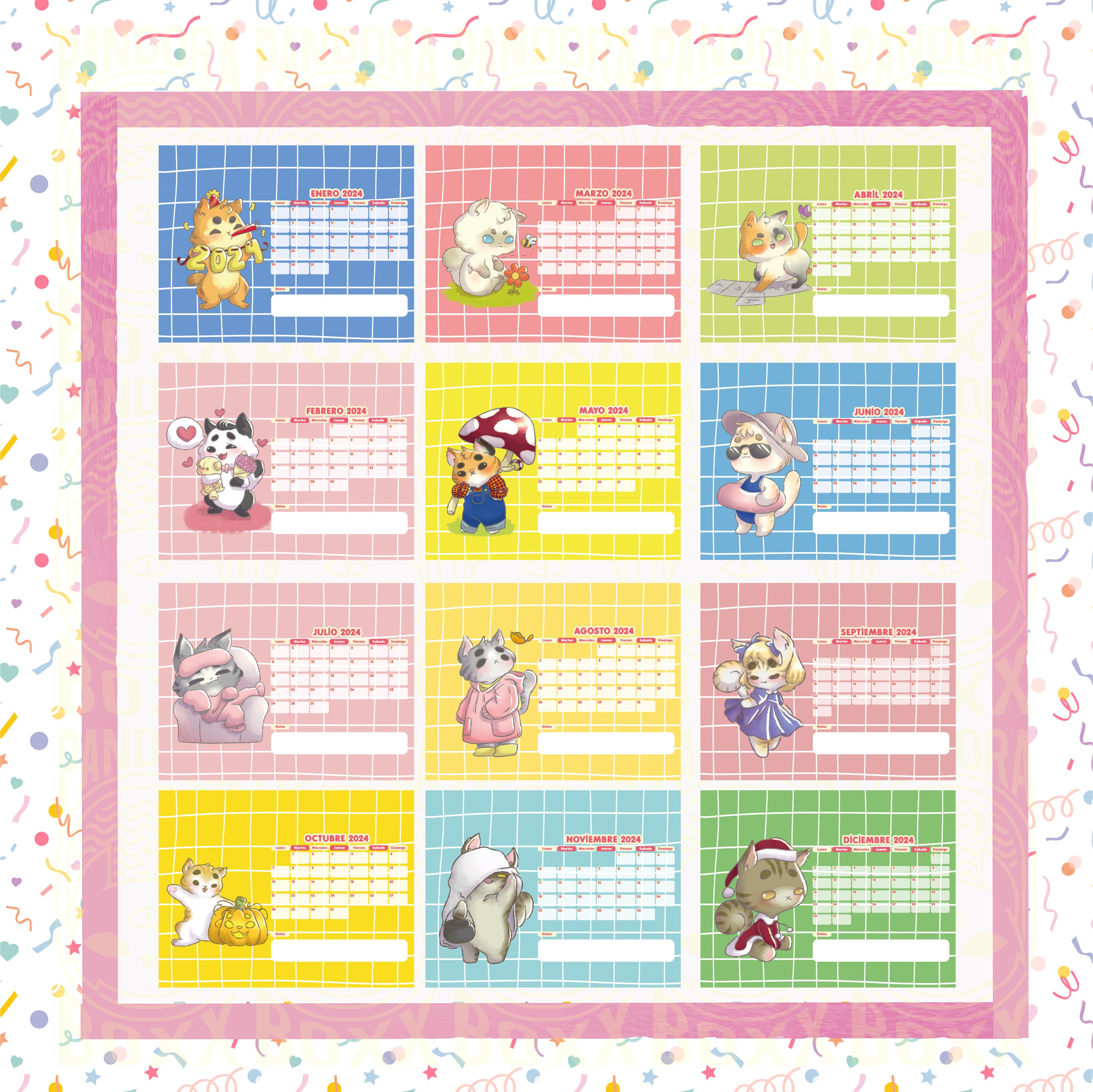 Printable Calendar Michis Edition / Digital Calendar / Michis Calendar ...