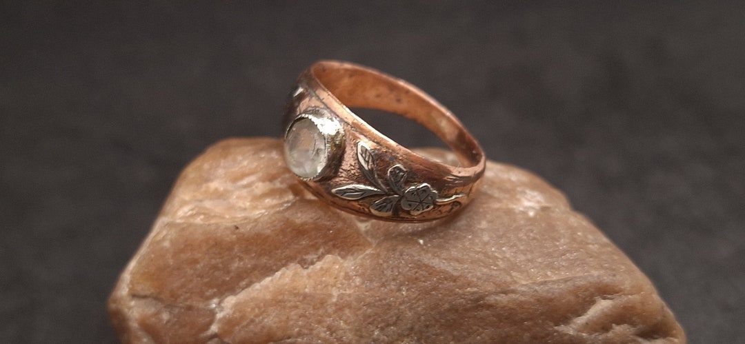 Rare Ancient Copper Ring With Beautiful Silver Inlays, Authentic ...