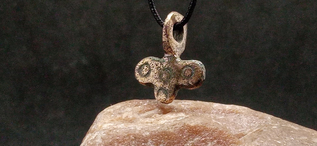 Ancient Vikings Small Cross Pendant With Ornaments, Original Medieval ...