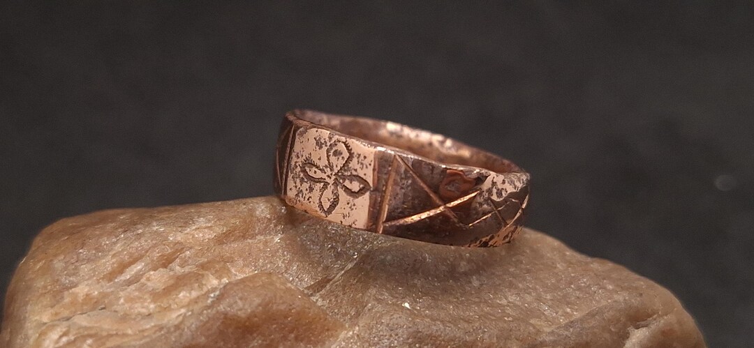 Trench Ring, Original Ring of First World War With Engravings and Cross ...