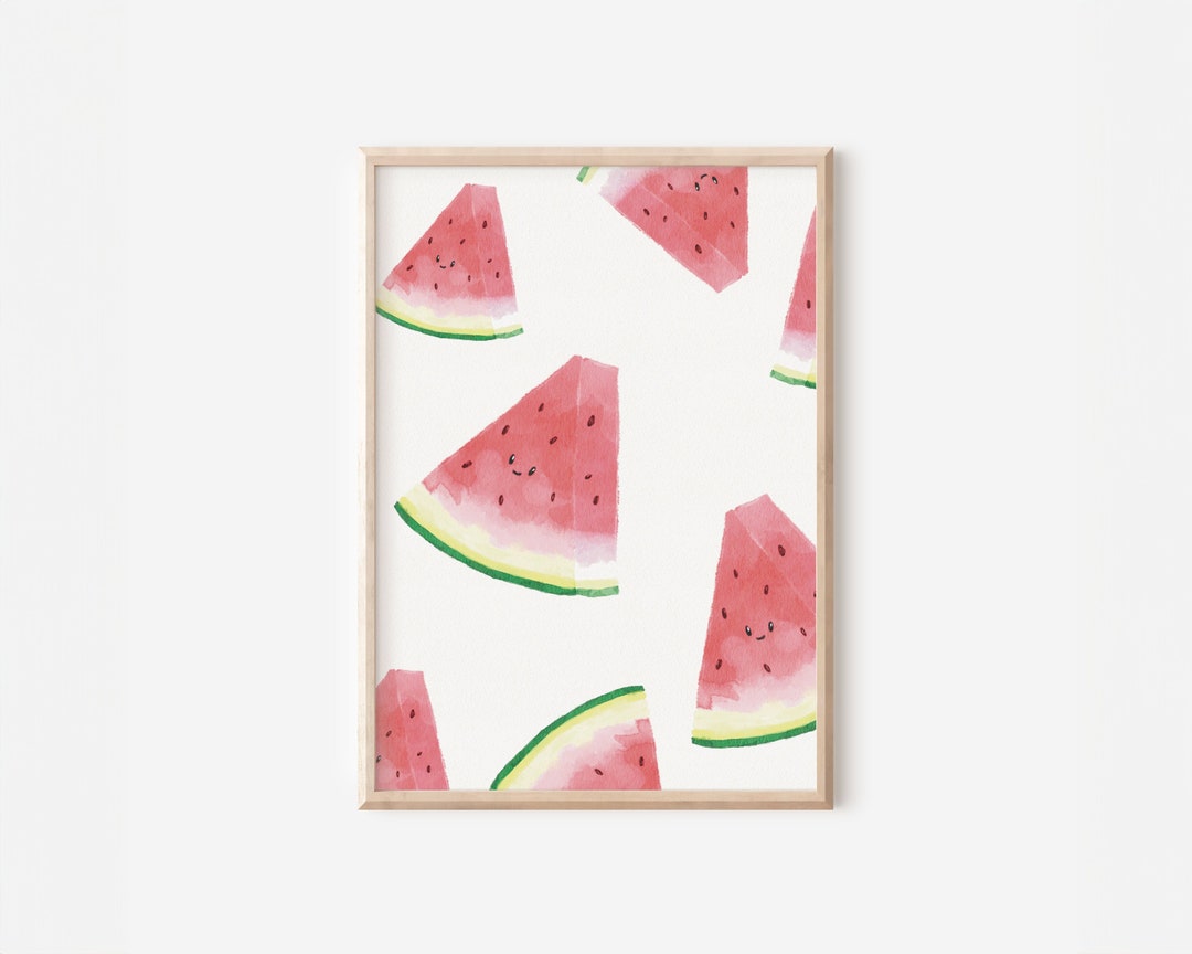 Poster Melons, DIN A4, Watermelon, Decoration for the Kitchen, Cute ...