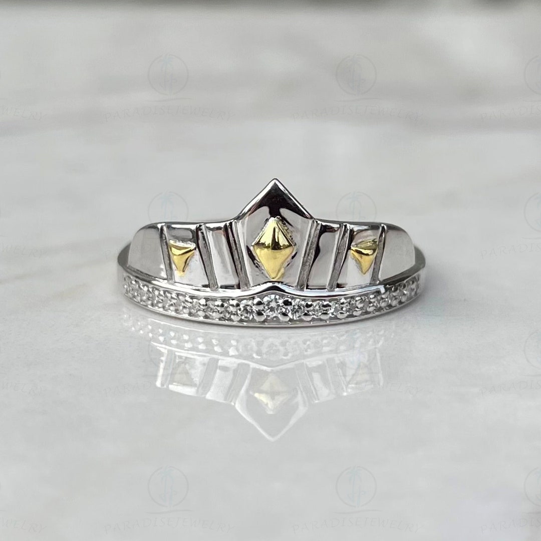 Star Wars Ahsoka Tano Ring, 1/10 Cttw White Round Cut CZ Diamonds Two ...