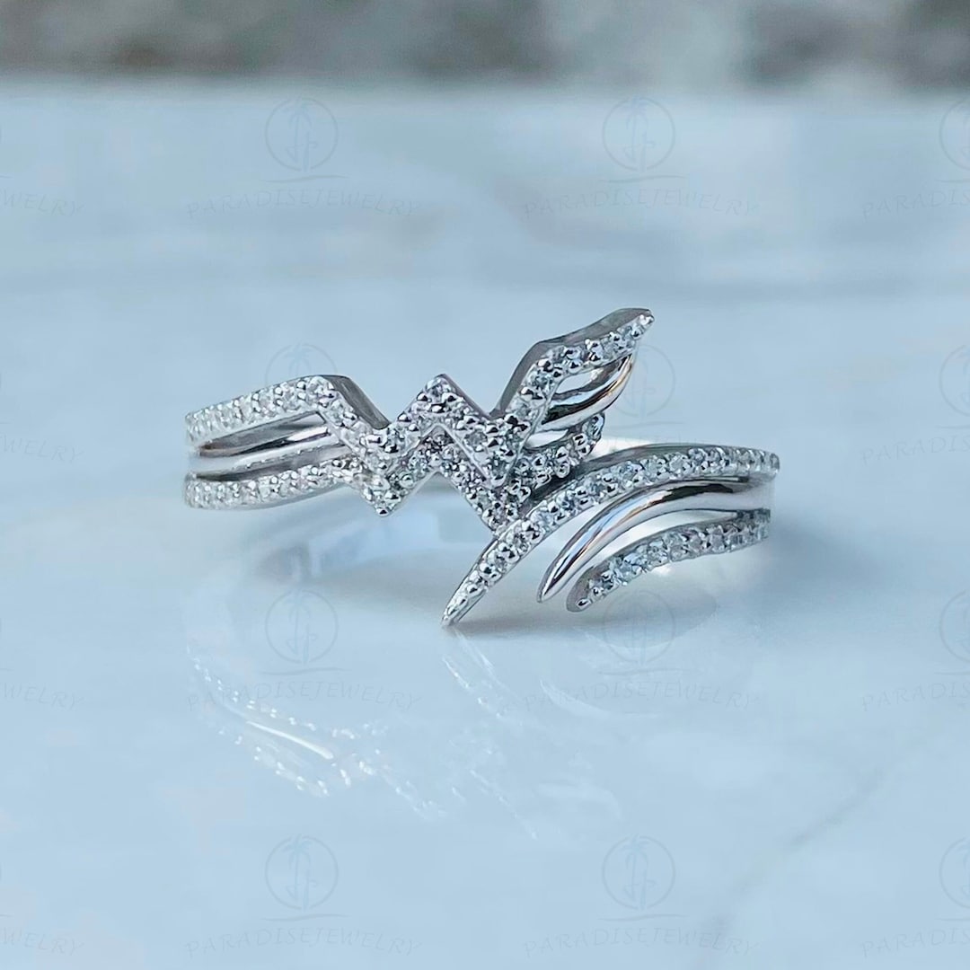 Unique Women's Jewelry, Wonder Woman Collection White Gold Ring, 1/8 ...