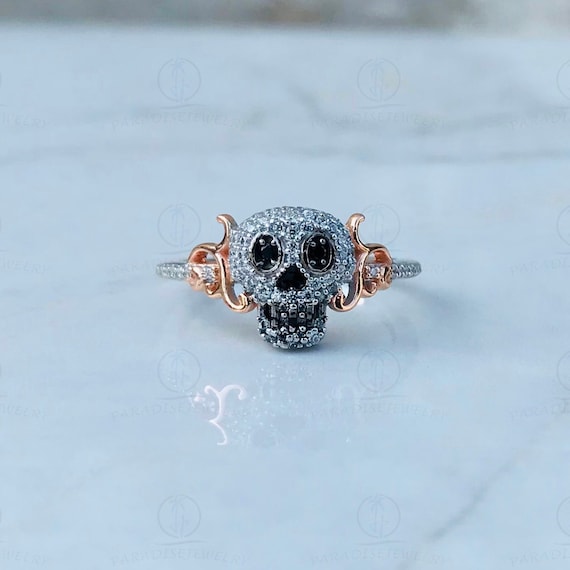Enchanted Disney Coco Black Diamond Ring Sugar Skull Gothic | Etsy