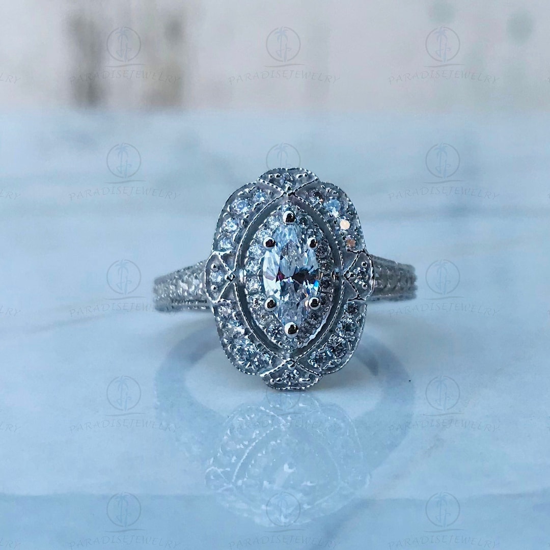 Enchanted Disney Special Edition Ring, 1CT White Marquise Cut Diamond ...