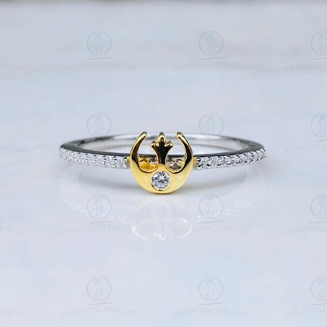 Star Wars Fame the Rebel Women's Ring, Fancy Dazzling Round Diamond ...
