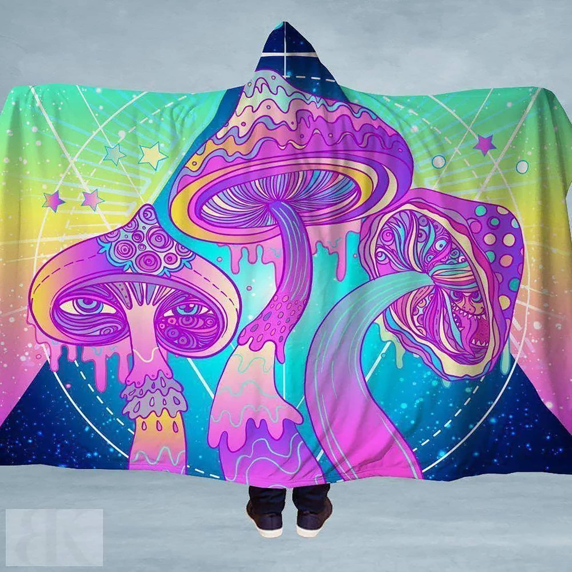 Mushroom Psychedelic Art Magic Mushroom Trippy Hippie Hooded Etsy