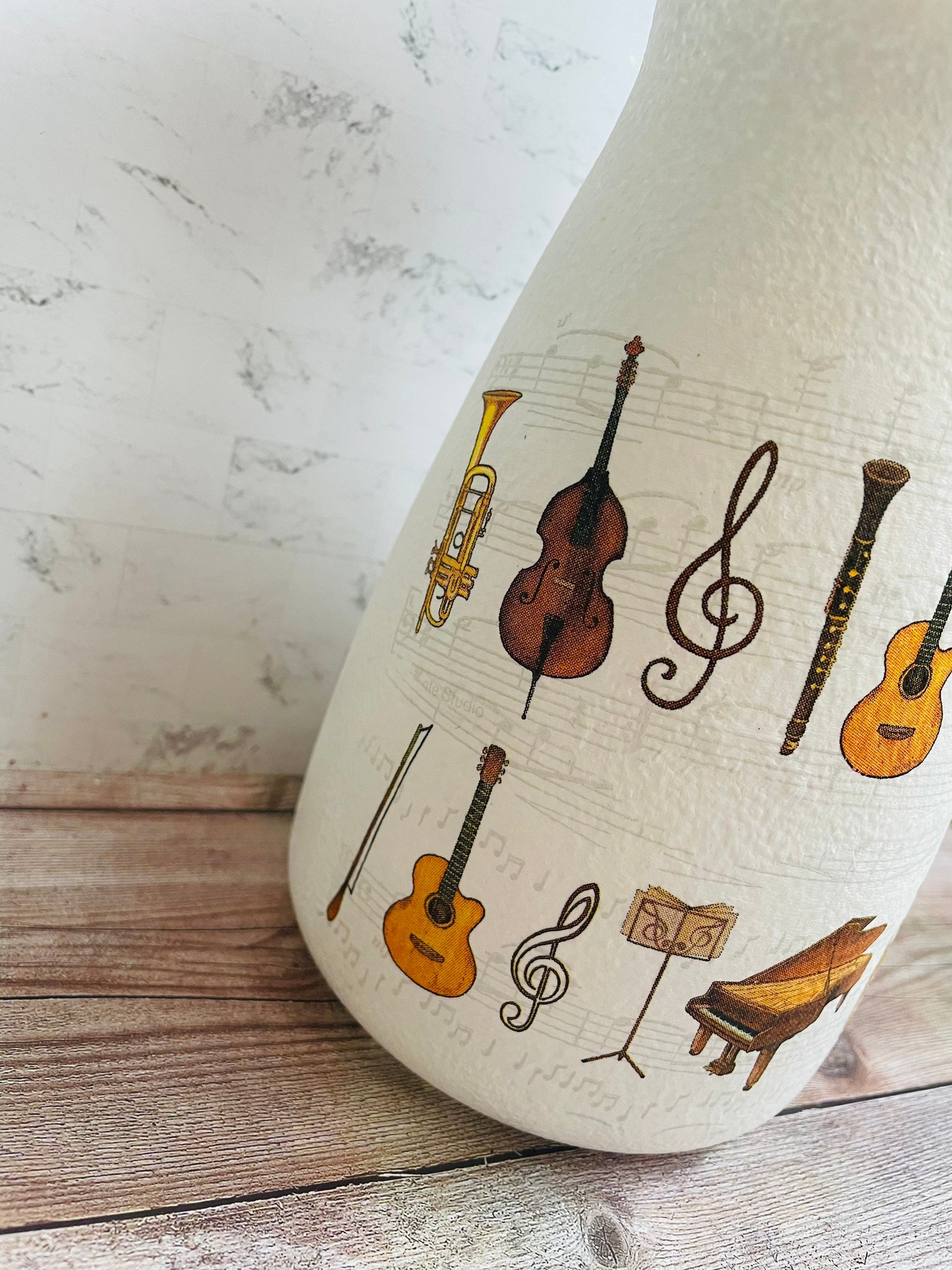 Musical Instrument Themed Vase, Music Vase, Piano Vase, Trombone Vase ...
