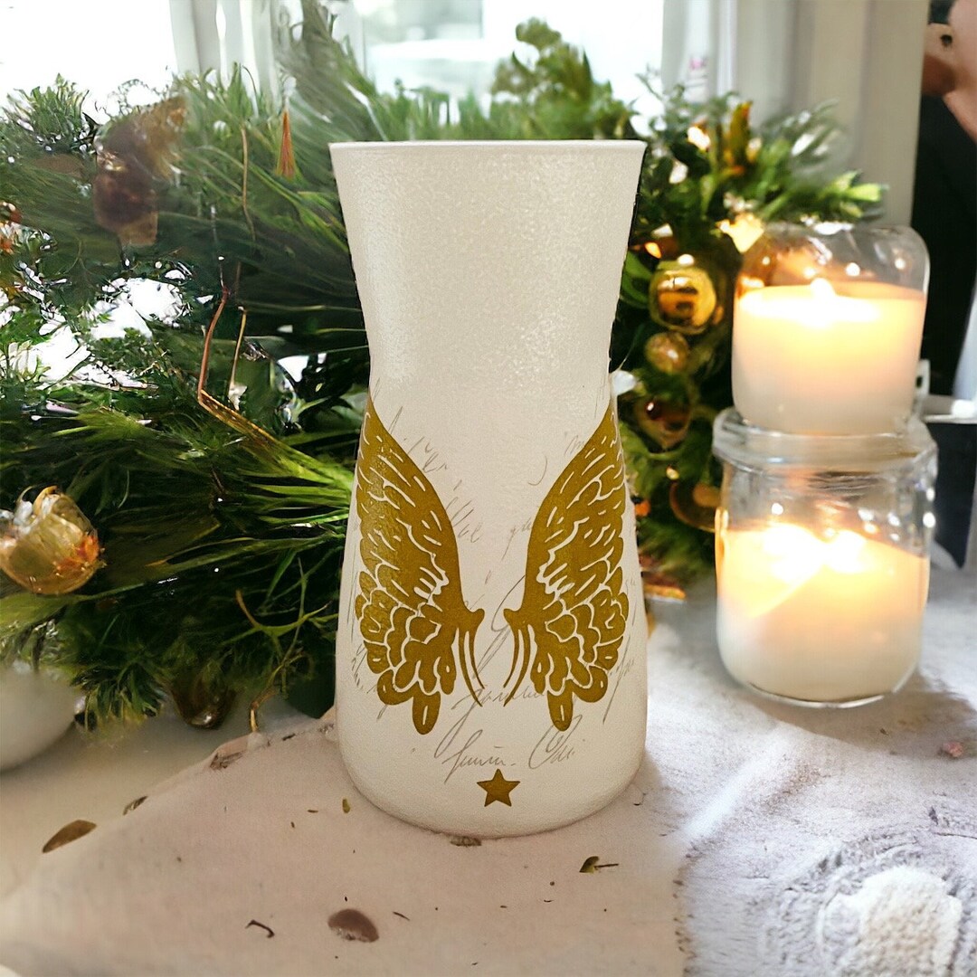 Angel Wings Vase, Angel Decorations, Remembrance Vase, Angel Vase ...