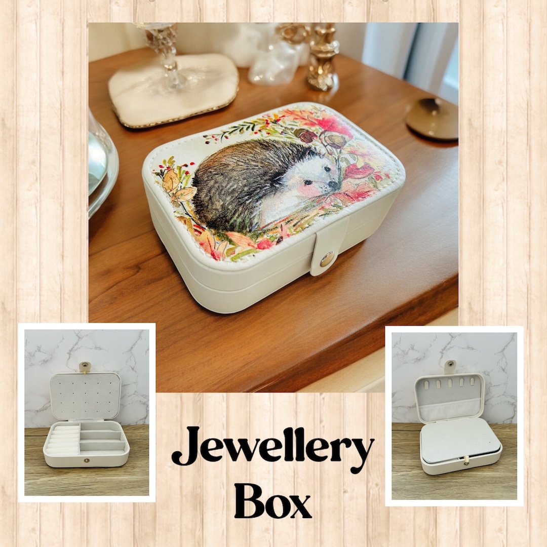 Hedgehog Themed Jewellery Box, Hedgehog Travel Jewellery Box, Hedgehog ...