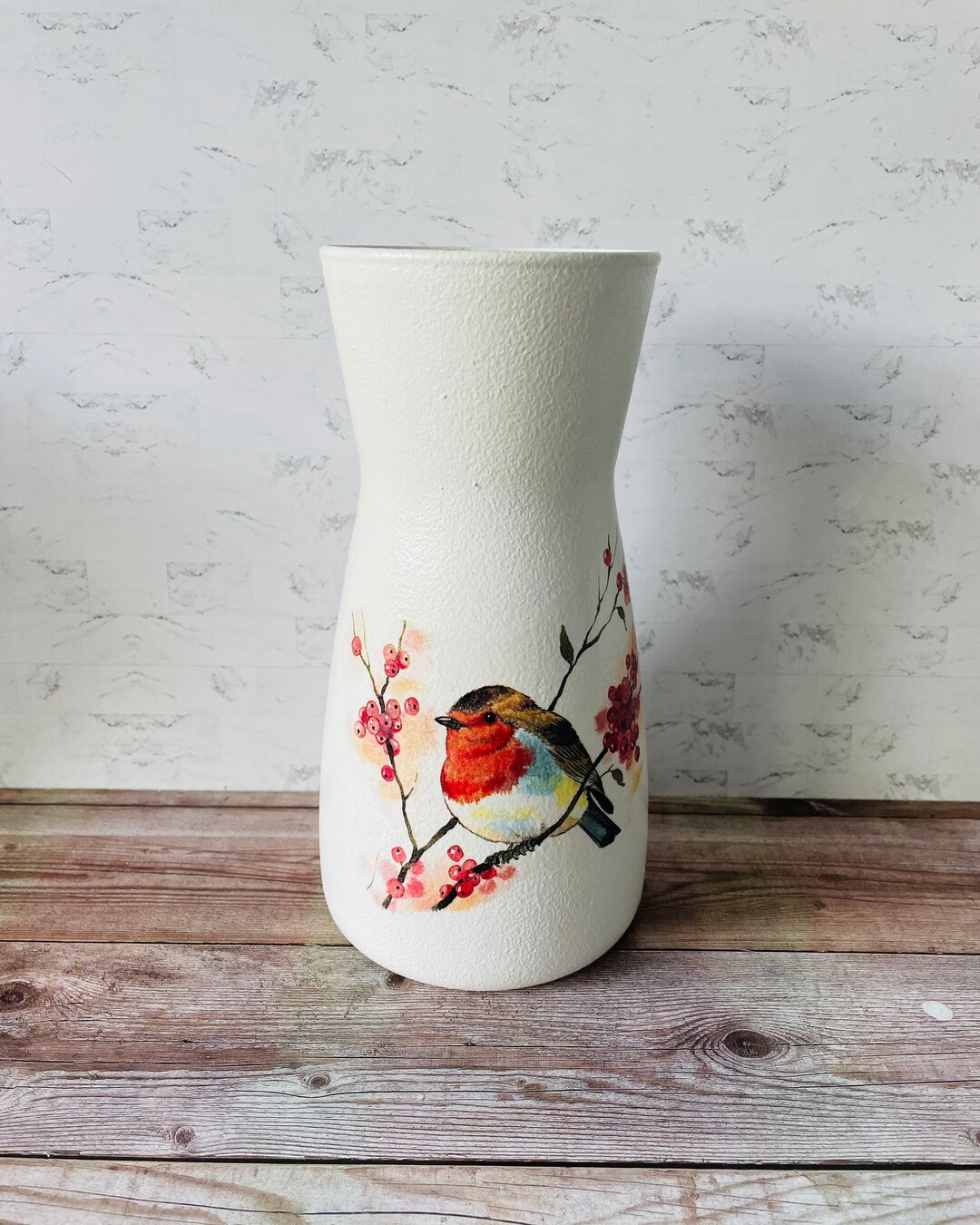 Robin Vase Robin Gifts Christmas Robin Decorations Bird - Etsy