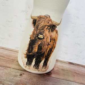 Highland Cow Vase & Highland Cow Coasters, Handmade, Highland Cows, Cow ...
