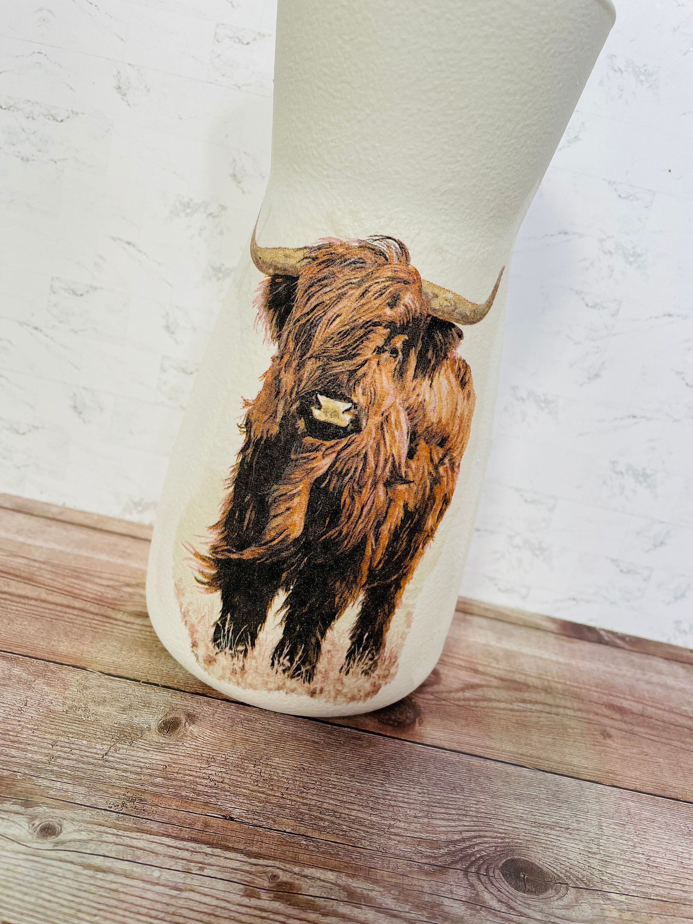 Highland Cow Vase & Highland Cow Coasters, Handmade, Highland Cows, Cow ...