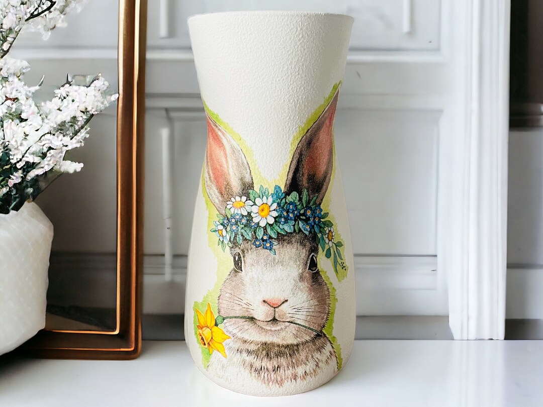 Easter Bunny Vase, Rabbit Vase, Bunny Gifts, Bunny Themed Decor, Easter ...